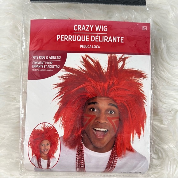 Hair | Crazy Wig Vibrant Red New Halloween Costume Spirit Week Fits ...